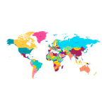 Colored map of the world free PNG - PNGArc