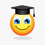 Emoji in graduation student hat icon transparent background - PNGArc