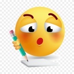 School Exam Writing Emoji Transparent Background - PNGArc